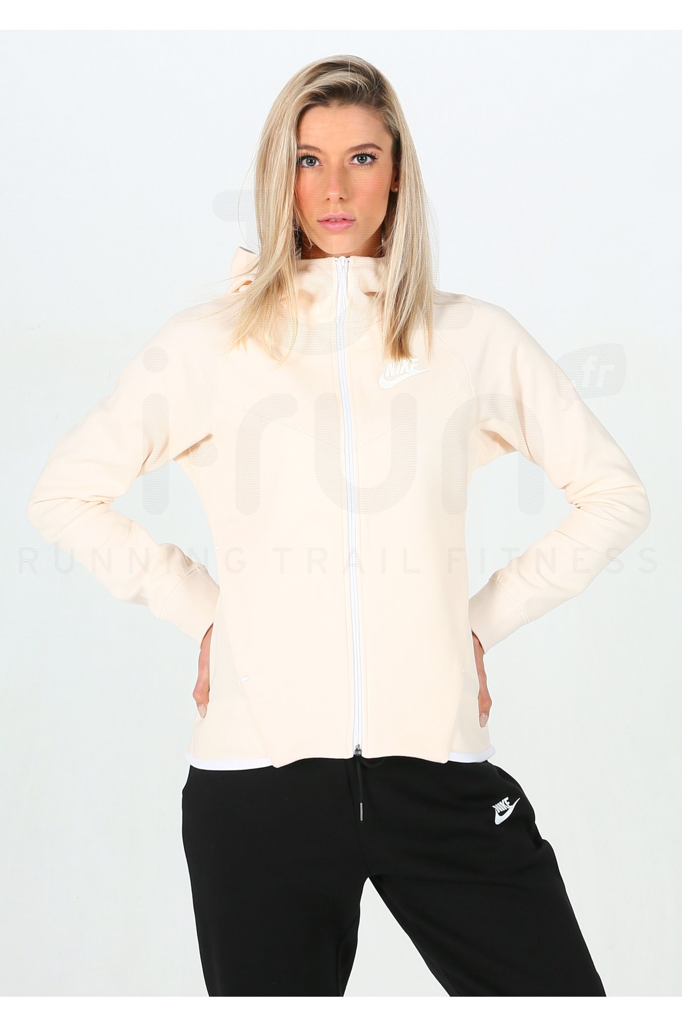 Nike Tech Fleece Full Zip femme Beige pas cher